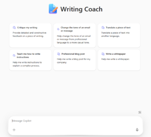 Review the Writing Coach Agent – Tech Hub